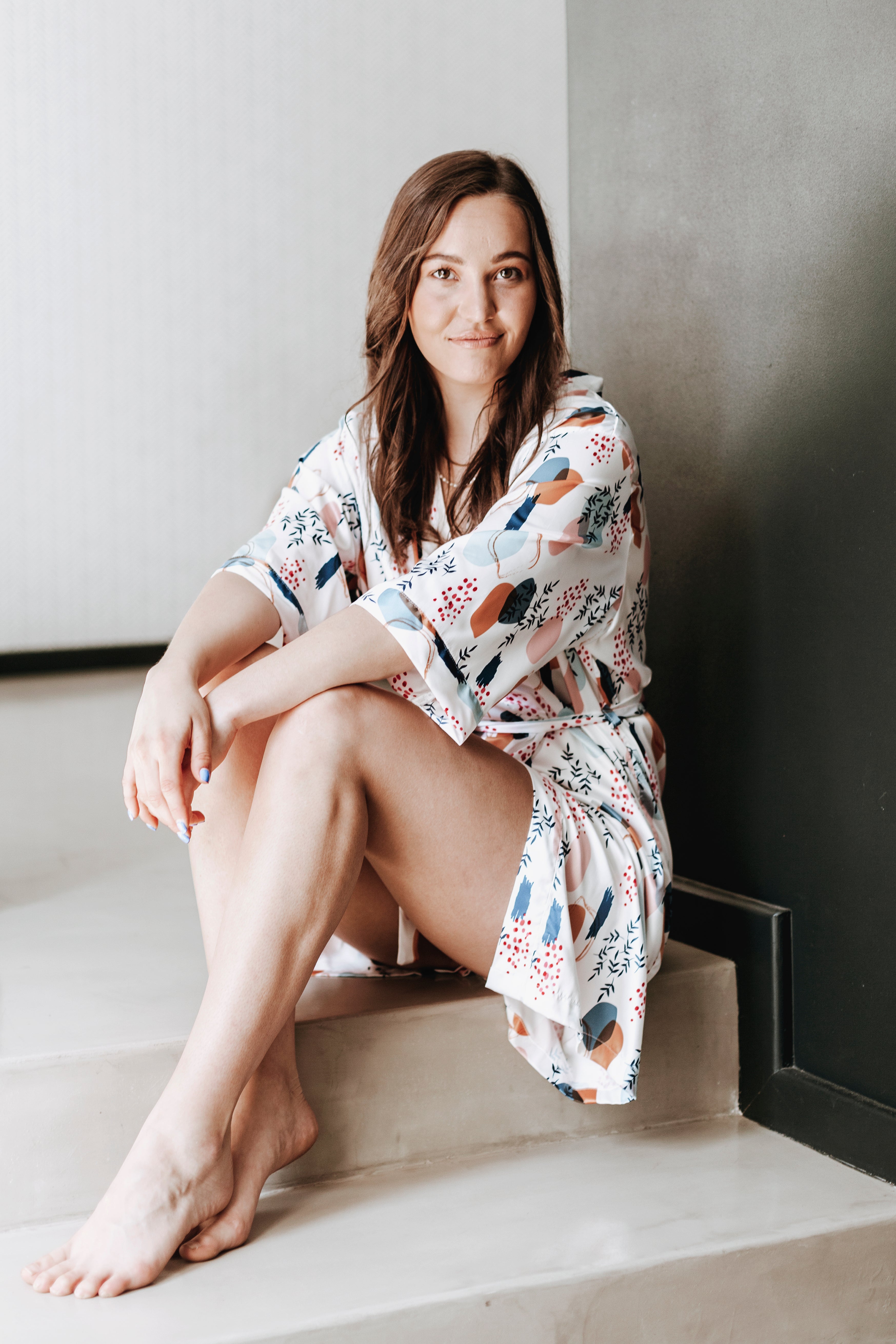 Abstract Satin Robe – Love Lace Bridal